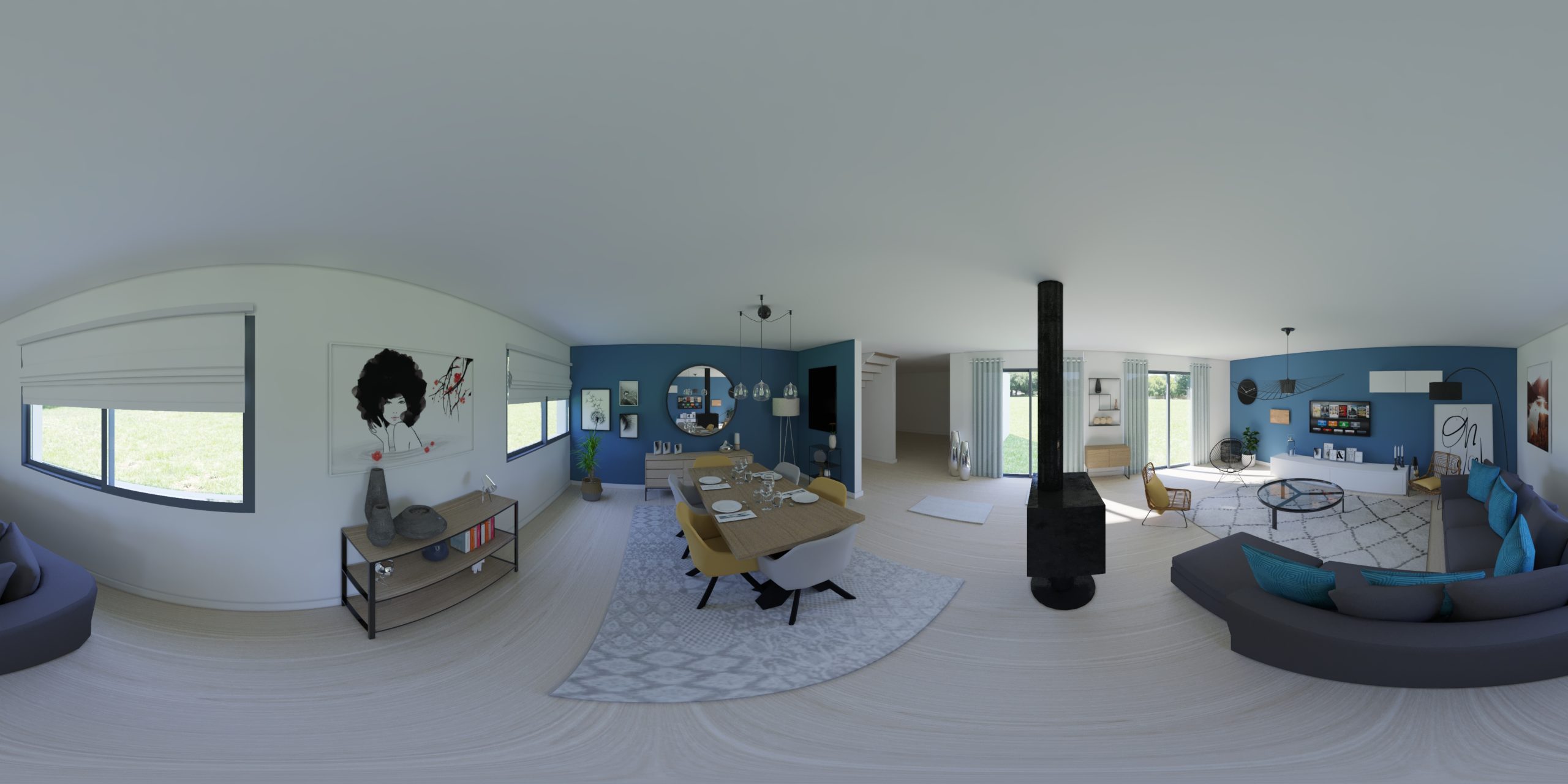 Double séjour contemporain - L'Atelier d'Angélique