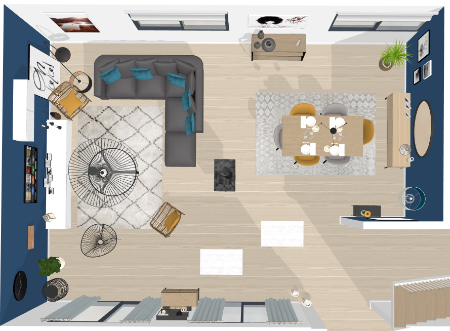 Double séjour contemporain - L'Atelier d'Angélique